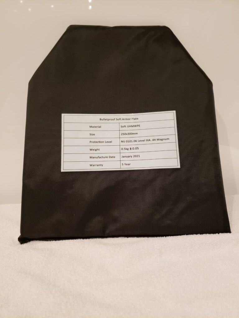 NIJ Level 3a .44 Magnum Soft UHMWPE 10" x 12" Panel Plate - Silver ...